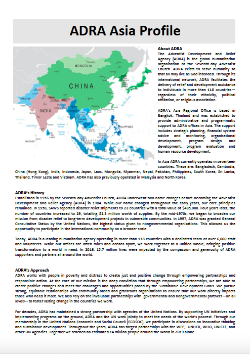 Publications | ADRA Asia Regional Office